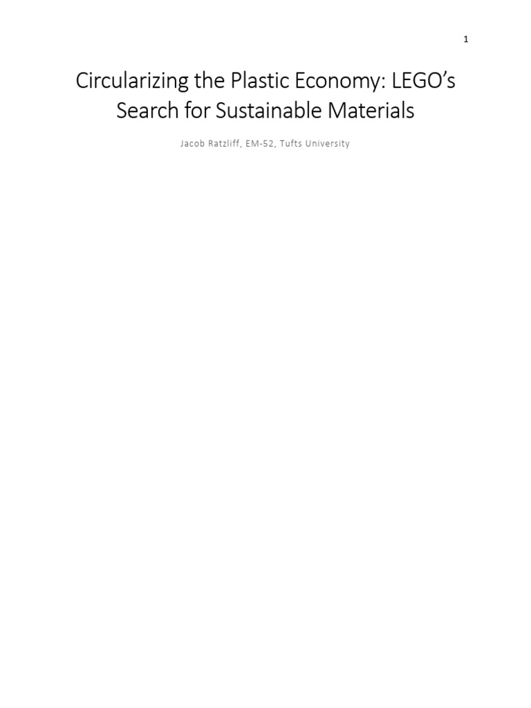 Circularizing the Plastic Economy: LEGO's Search for Sustainable ...