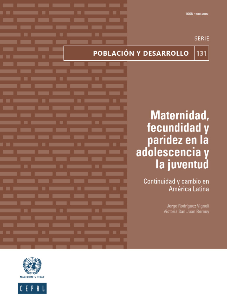 Maternidad, Fecundidad y Paridez en La Adolescencia y La Juventud | PDF | Control de la ...