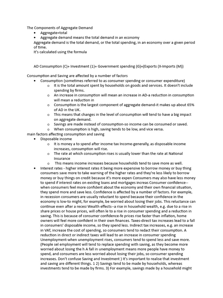 The Components of Aggregate Demand | PDF | Consumption (Economics ...