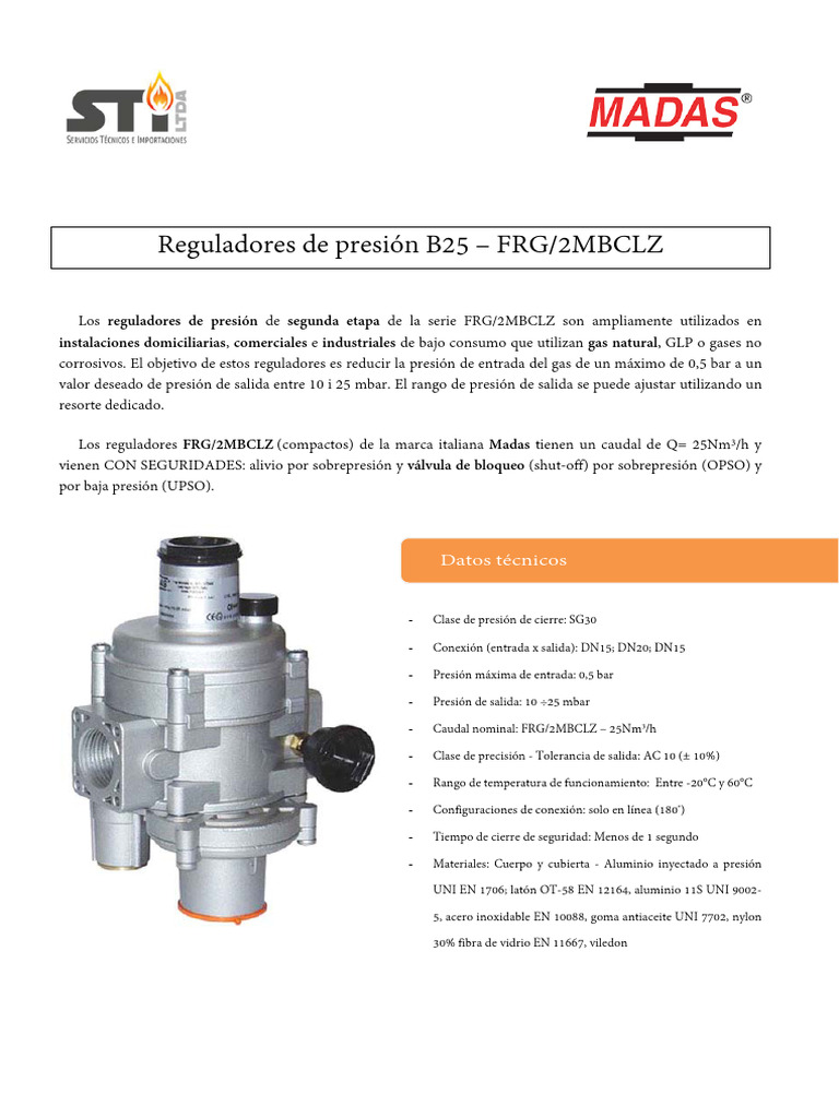 Informacion Tecnica B25 FRG 2MBCLZ | PDF
