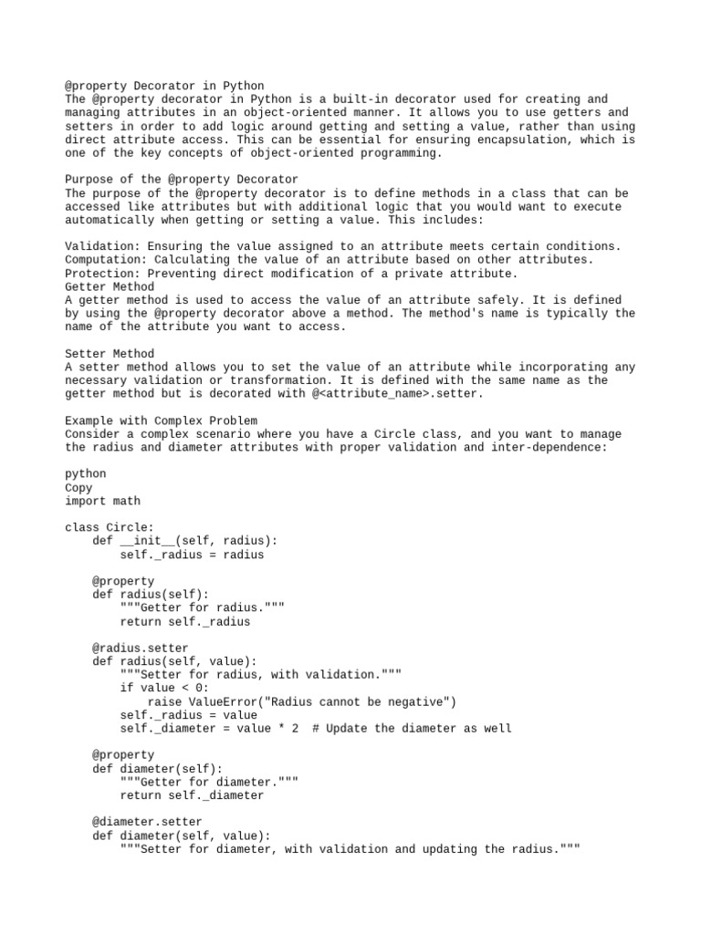 Properety Decorator Pdf Method Computer Programming Systems Architecture