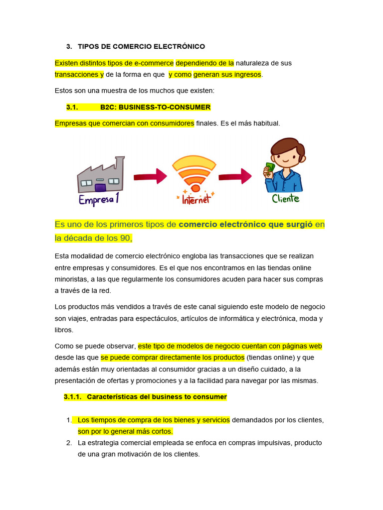 Tipos de Comercio Electrónico 1 | PDF | Comercio electrónico | Las compras en línea