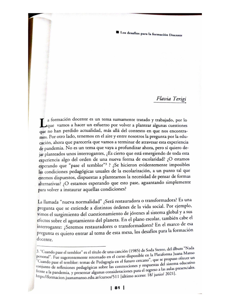 Los Desafios Para La Formación Docente Pdf