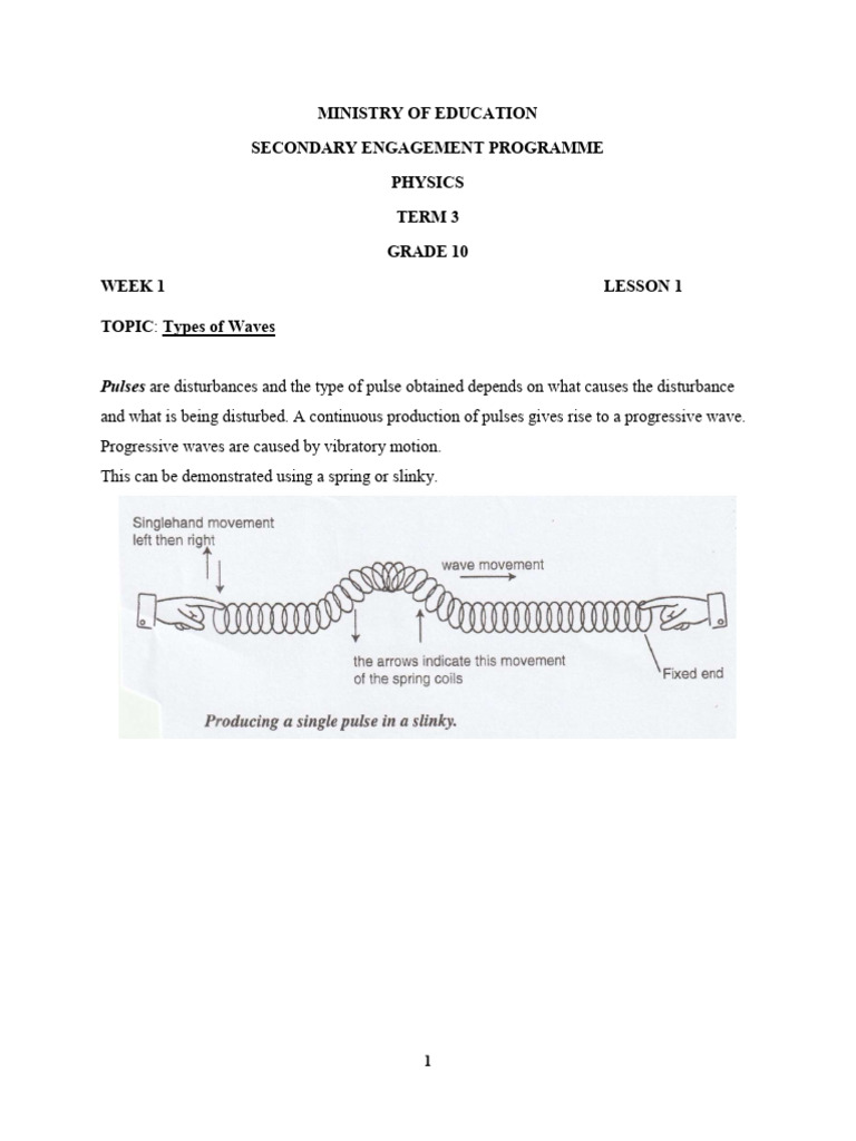 Types of Waves in Physics for Grade 10 | PDF | Electromagnetic ...