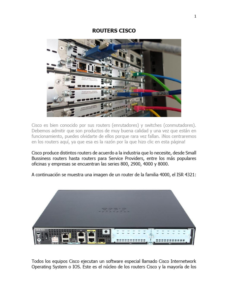 Guía Básica de Routers Cisco | PDF | Enrutador (Computación) | Memoria de sólo lectura