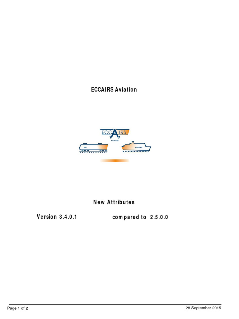 ECCAIRS Aviation New Attributes Overview | PDF | Data Type | Risk