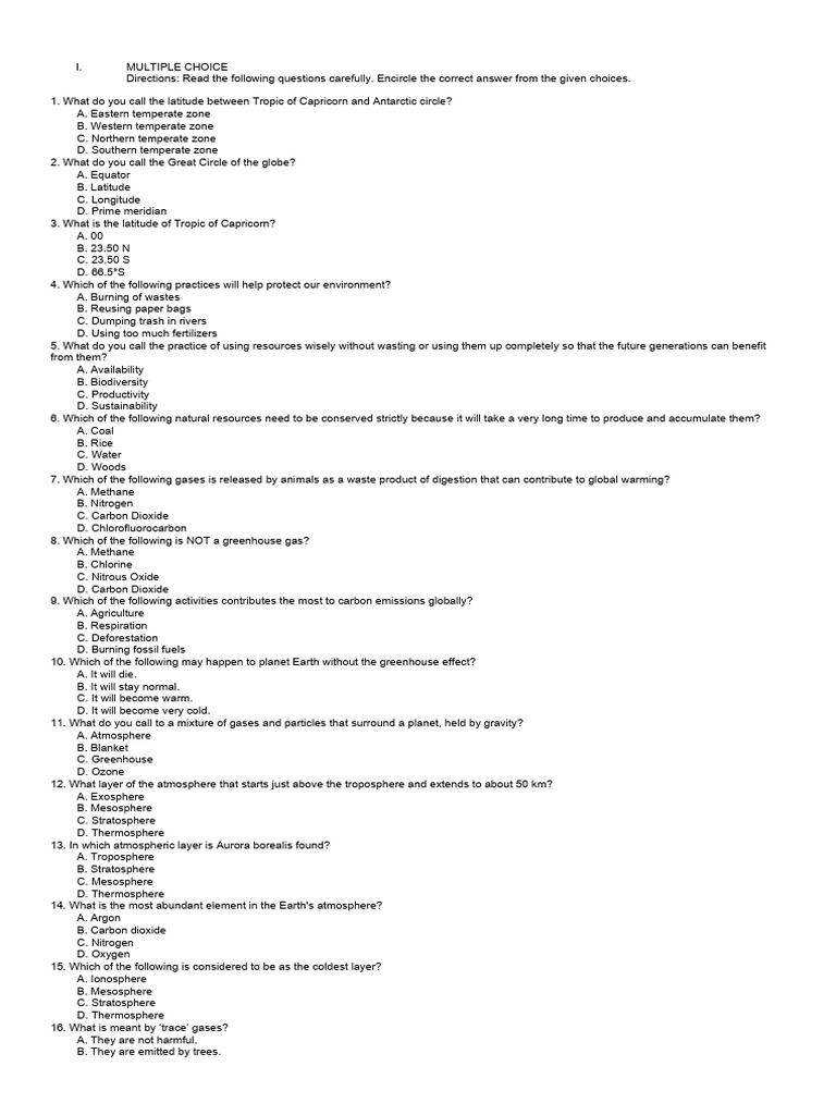 SCIENCE 4th QUARTER - REVIEW | PDF | Atmosphere Of Earth | Atmosphere