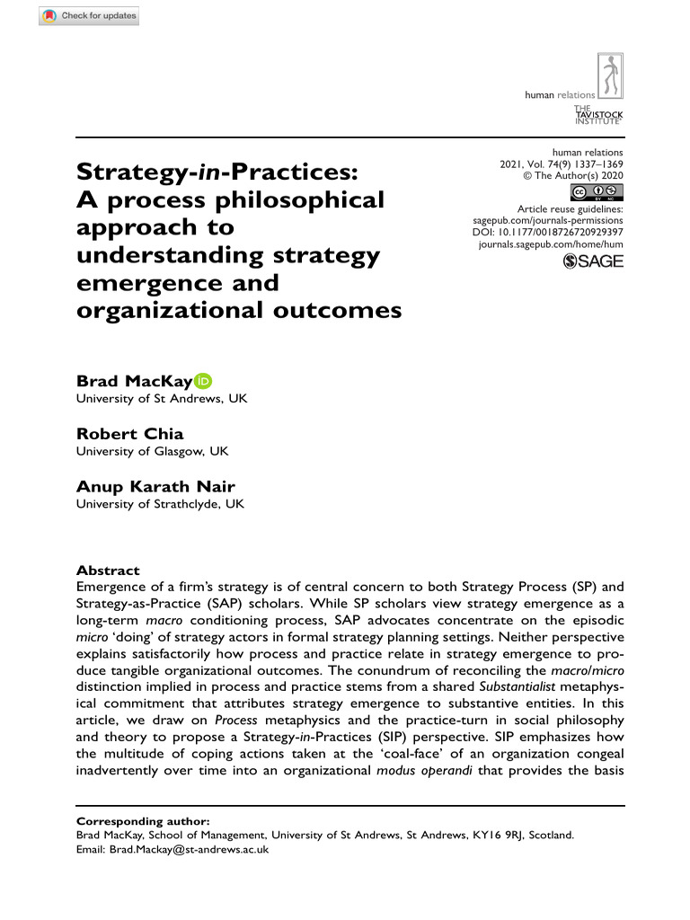 Understanding Strategy Emergence Process | PDF | Metaphysics ...