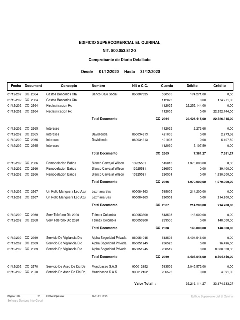 Comprobante Diario | PDF