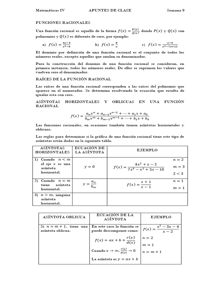 Matemáticas Iv Semana 9 | PDF | Asíntota | Relaciones matematicas Matemáticas Iv Semana 9 | PDF | Asíntota | Relaciones matematicas