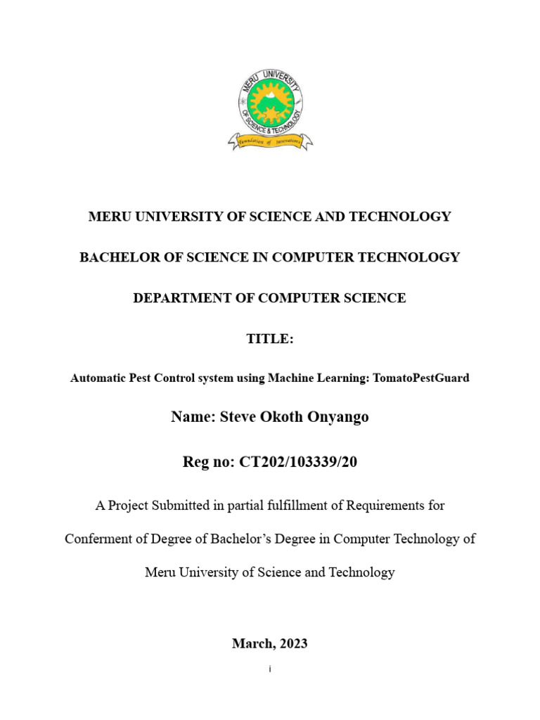 Automatic Pest Control Using ML | PDF | Machine Learning | Internet Of Things