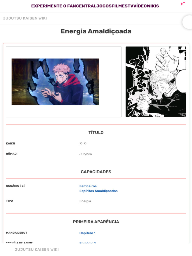 Cursed Energy - Jujutsu Kaisen Wiki - Fandom | PDF | Humano | Jiu-jitsu Cursed Energy - Jujutsu Kaisen Wiki - Fandom | PDF | Humano | Jiu-jitsu