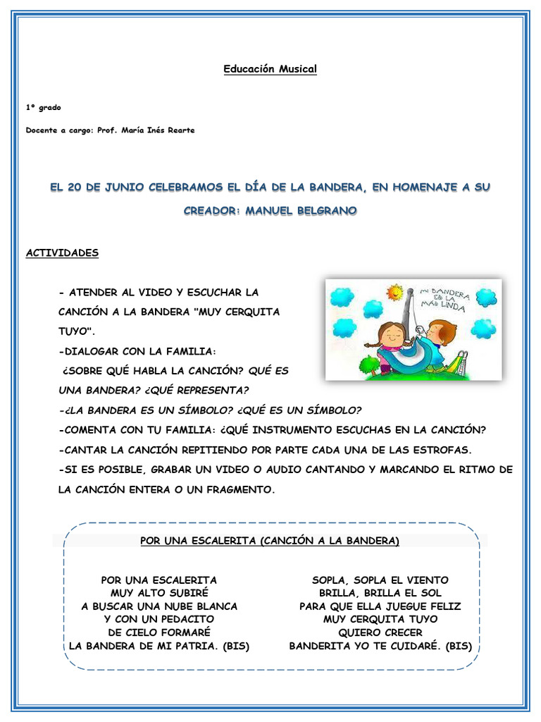 1° Actividades Dia de La Bandera | PDF