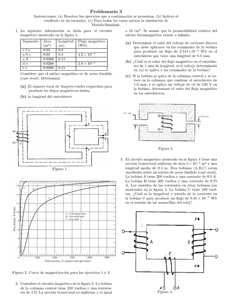 Problemario 3 | PDF | Inductor | Metrología