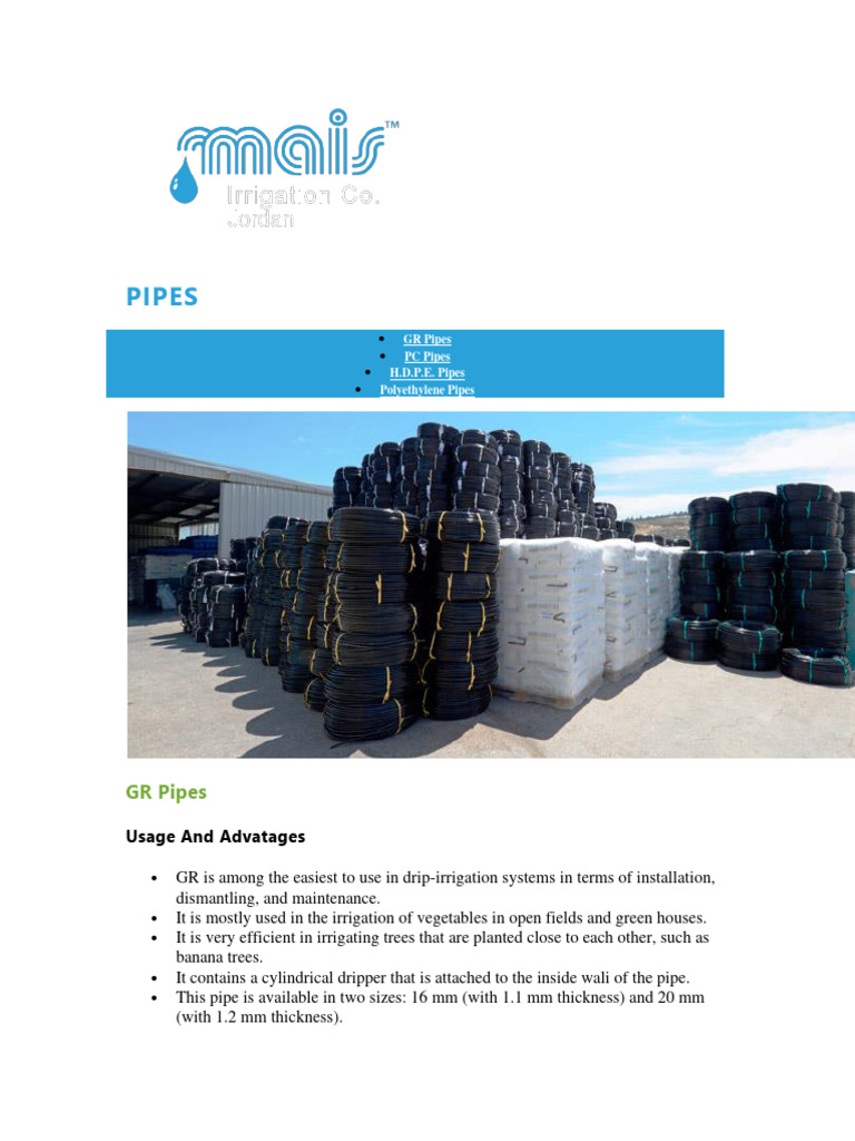 GR Pipe Data Sheet | PDF
