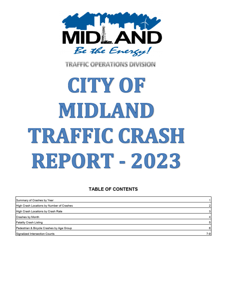 Traffic Crash Report 2023 | Download Free PDF | Transport Infrastructure | Land Transport