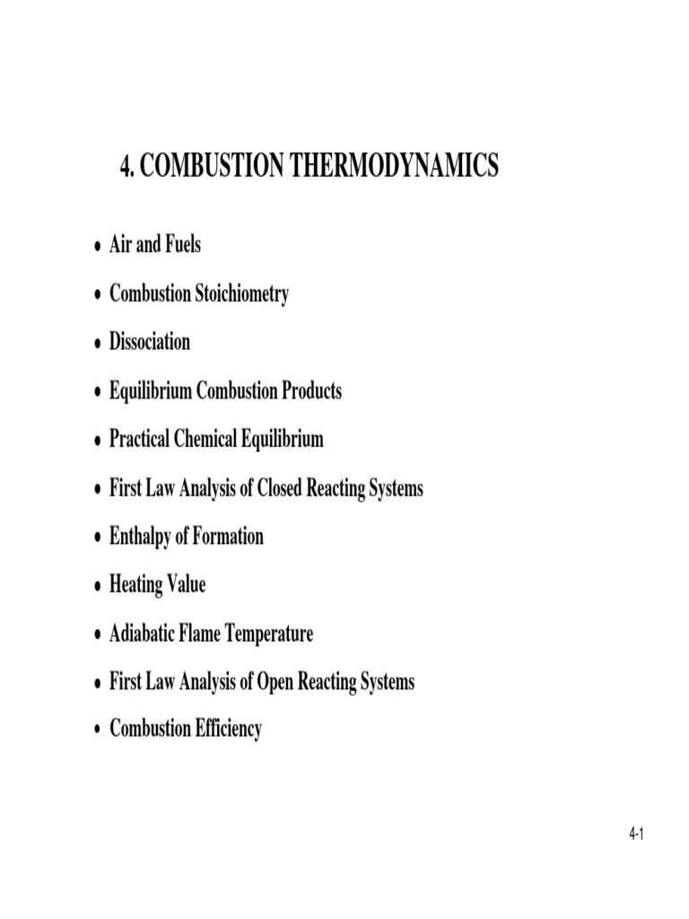 Combustion Thermodynamics Guide | PDF | Alkene | Stoichiometry