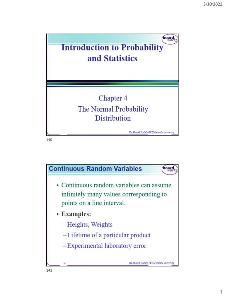 Lecture 6 - Ch 4 (Normal Probability Distributions) | PDF | Probability Distribution | Random ...