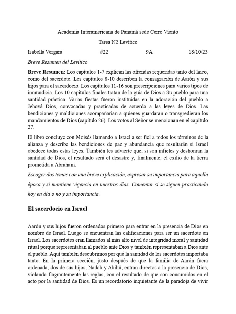 Levi Tico | PDF | Sacerdote | Libro de levítico