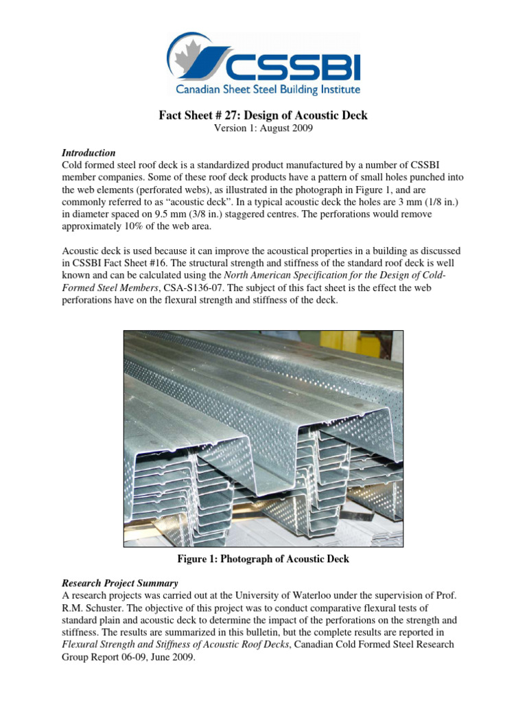 Acoustic Deck Strength and Stiffness Analysis | PDF | Strength Of ...