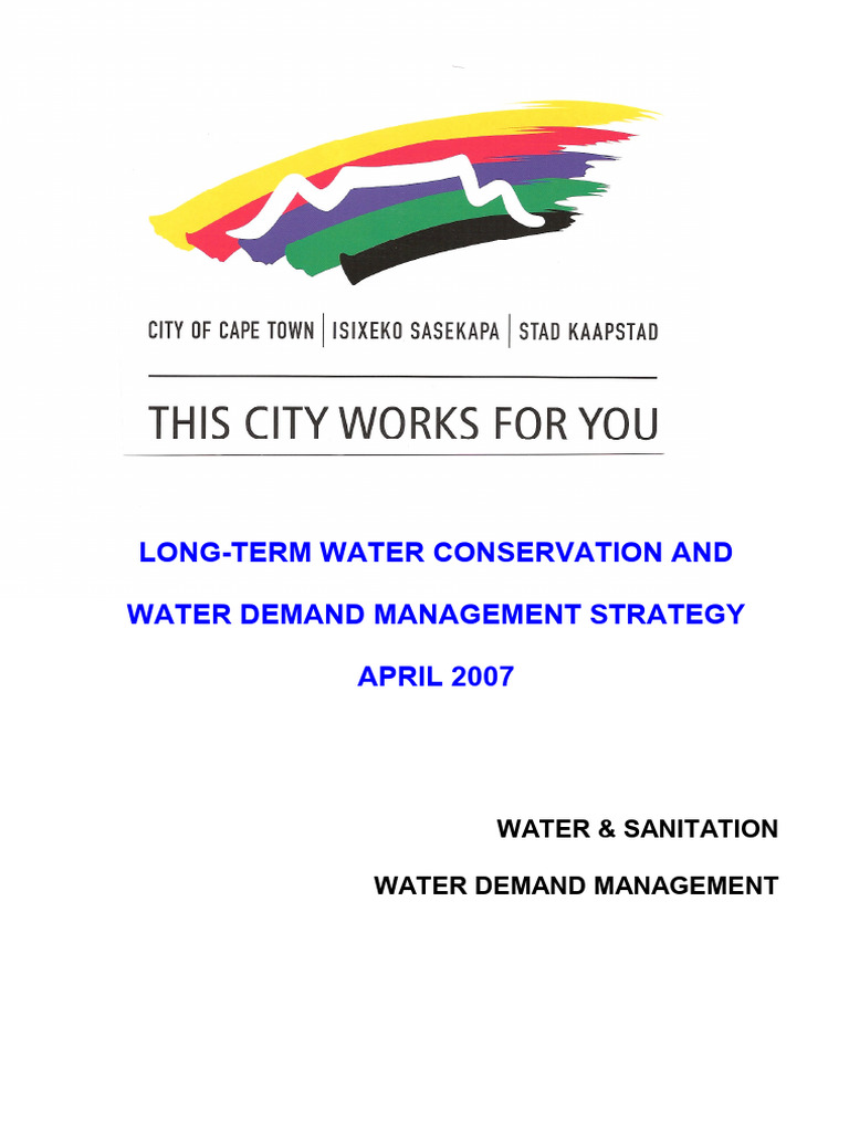 Long Term Water Conservation and Water Demand Management Strategy | PDF ...