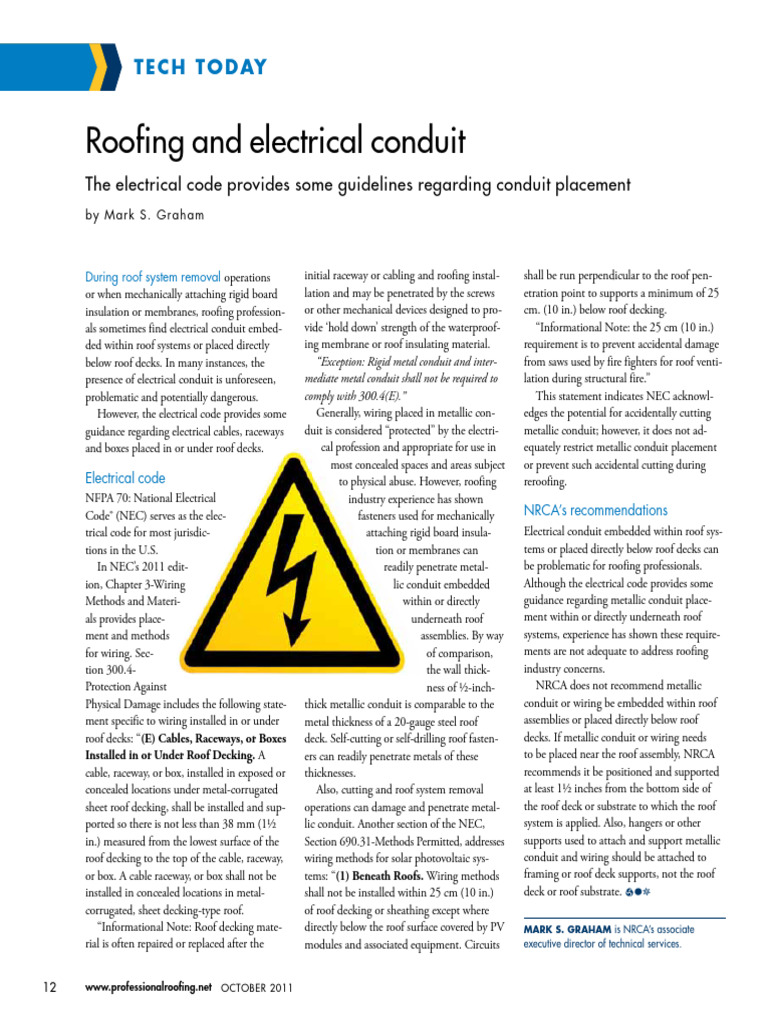 Roofing and Electrical Conduit | PDF | Electrical Wiring | Roof