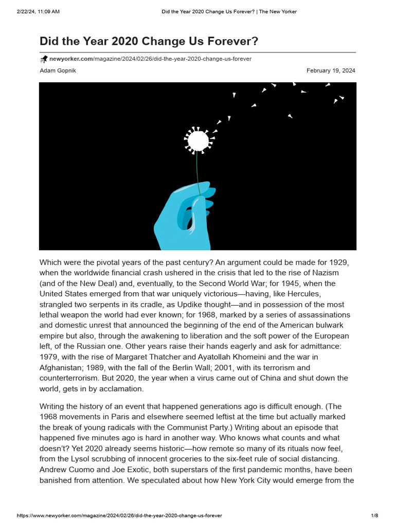 Reflecting on 2020's Lasting Impact | PDF | History