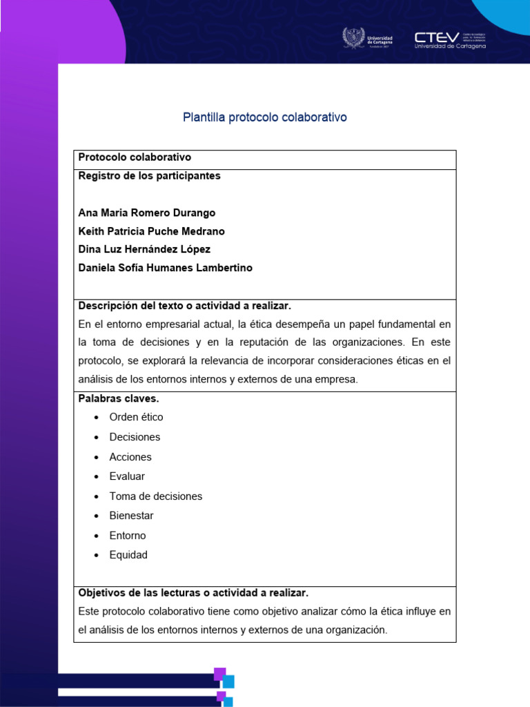 Protocolo Colaborativo Gerencia Estrategica U.1 | PDF | Toma de decisiones | Business