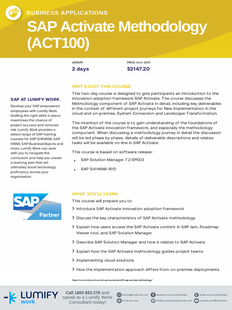 act100-sap-activate-methodology | PDF | Methodology | Innovation