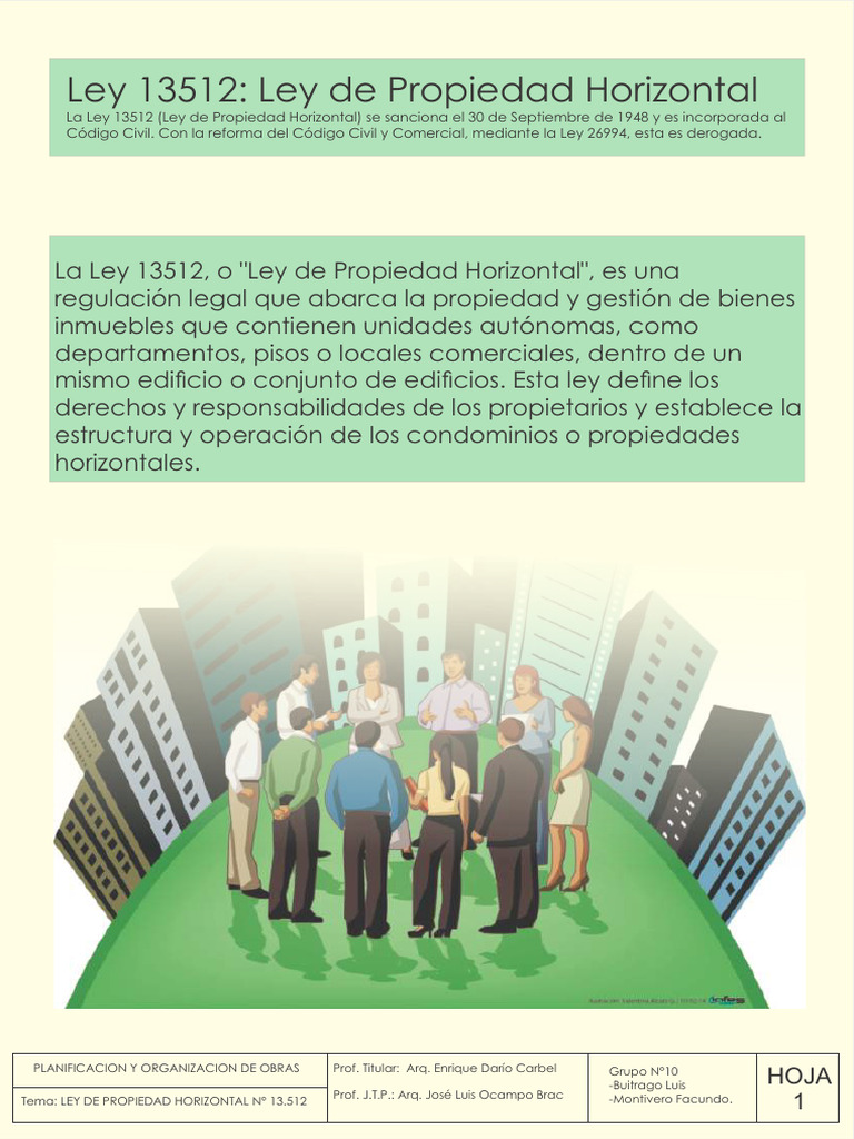 TP 1 - Buitrago - Montivero - Ley 13512 de Propiedad Horizontal | PDF | Condominio | Propiedad
