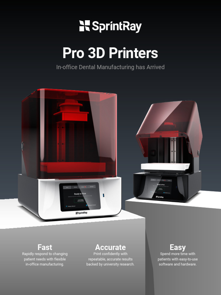 SprintRay Pro3DPrinter | PDF | 3 D Printing | Dentures
