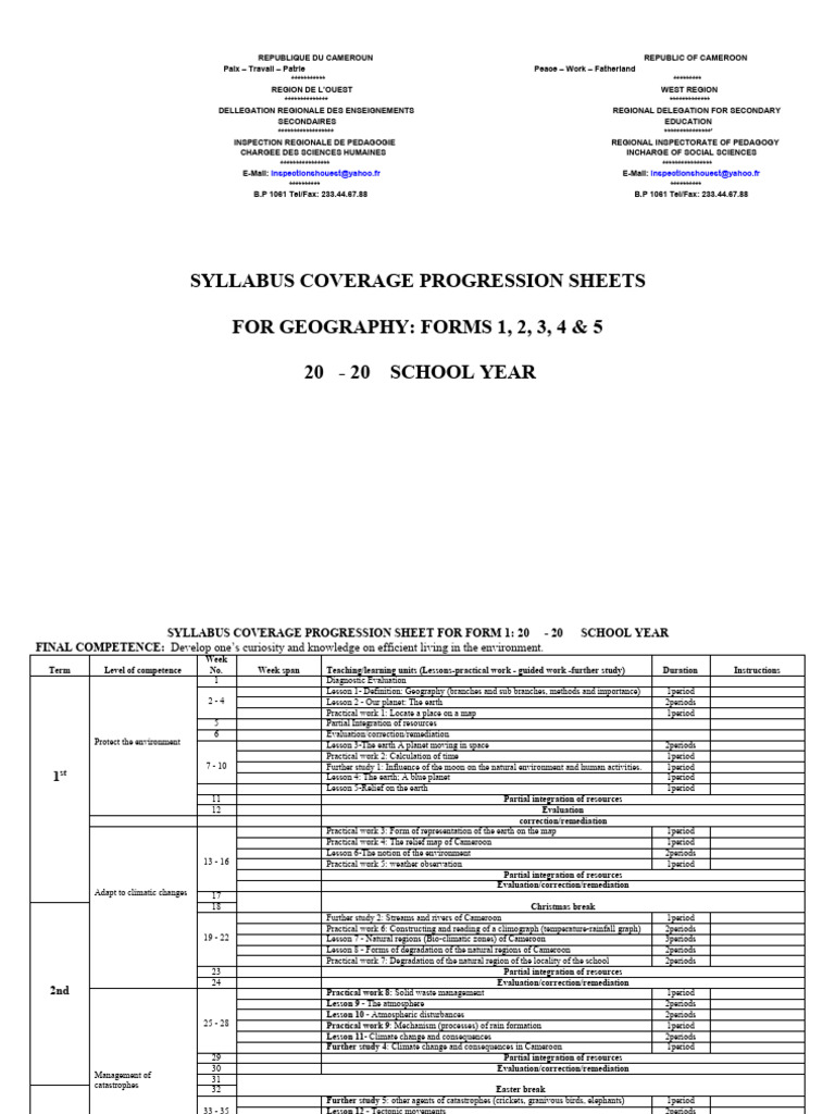 PROGRESSION SHEETS Form 1,2,3,4, and 5 | PDF | Ecosystem | Erosion