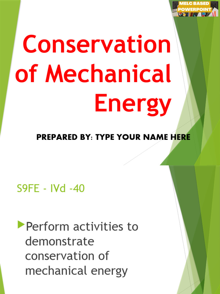 G9 Science Q4 Week 4 Conservation of Mechanical Energy | PDF | Force ...