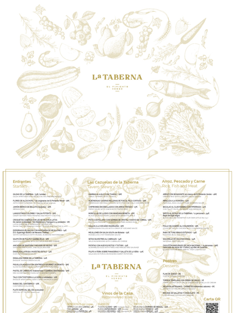 Carta La Taberna 2022 V2 | PDF | Cocina española | Cocina