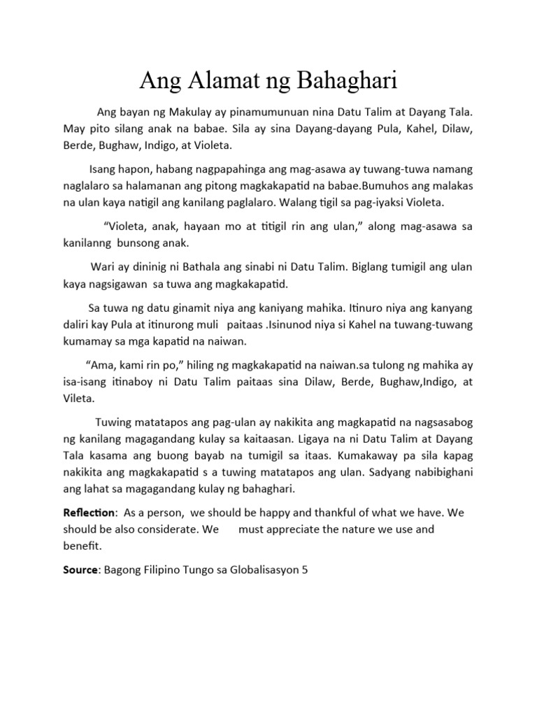 Ang Alamat NG Bahaghari | PDF