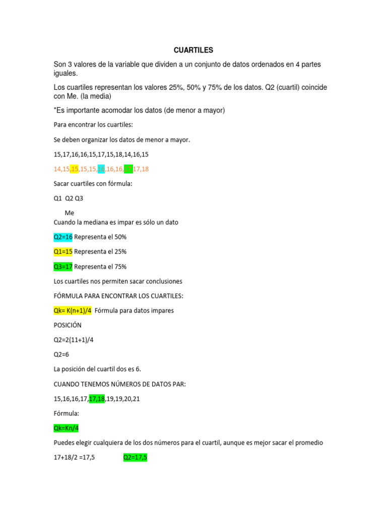 CUARTILES | PDF