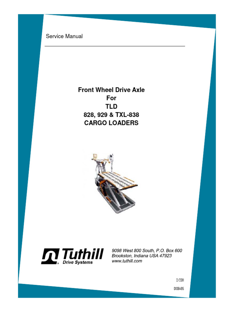 Front Wheel Drive Axle For TLD 828, 929 & TXL-838 Cargo Loaders | PDF ...