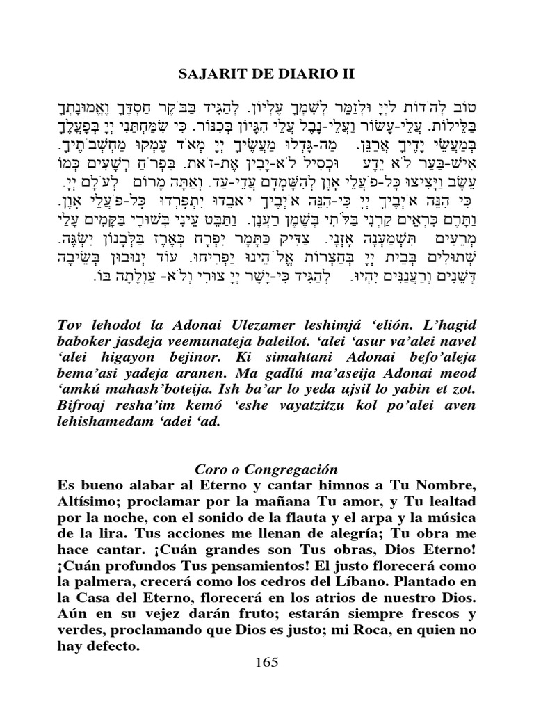 14 Shajarit de Diario 2 | PDF | Dios | Creencia religiosa y doctrina