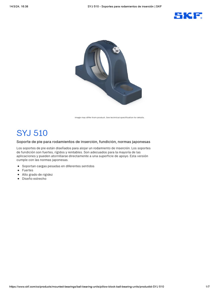 SYJ 510 - Soportes Para Rodamientos de Inserción _ SKF | PDF | Tornillo ...