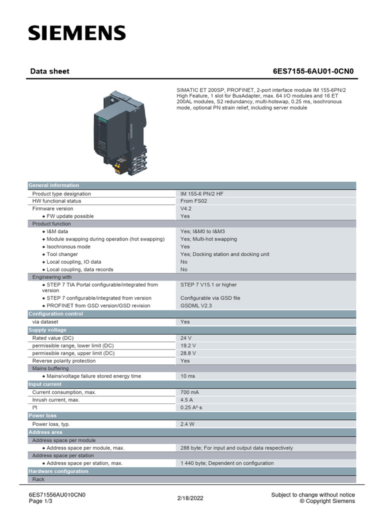 6ES71556AU010CN0 Datasheet en | PDF | Internet Protocols | Computing