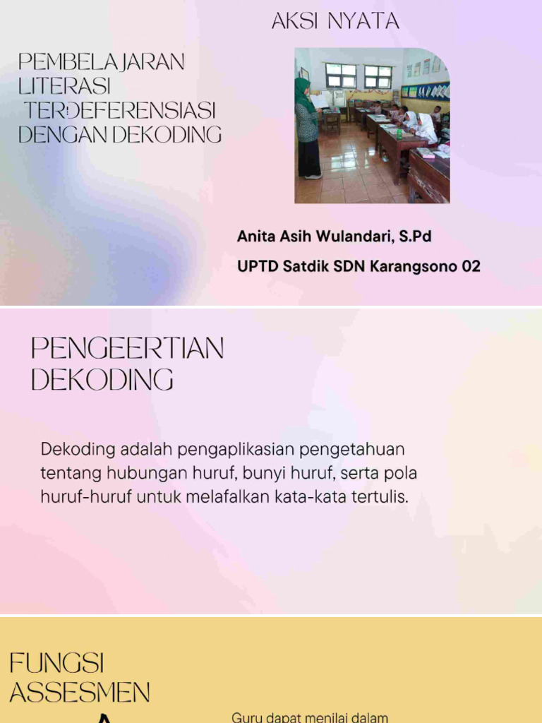 Pembelajaran Literasi Terdeferensiasi Dengan Dekoding - 11zon | PDF