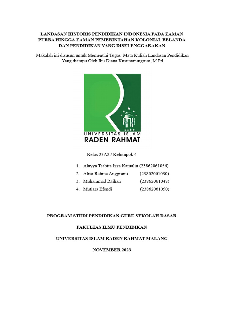 Kelompok 4 - Landasan Historis Pendidikan Indonesia | PDF | Karier ... Kelompok 4 - Landasan Historis Pendidikan Indonesia | PDF | Karier ...
