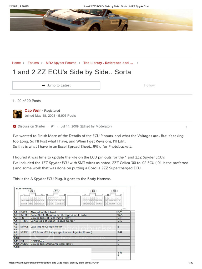 1 and 2 ZZ ECU's Side by Side.. Sorta - MR2 SpyderChat | PDF | Vehicles | Toyota