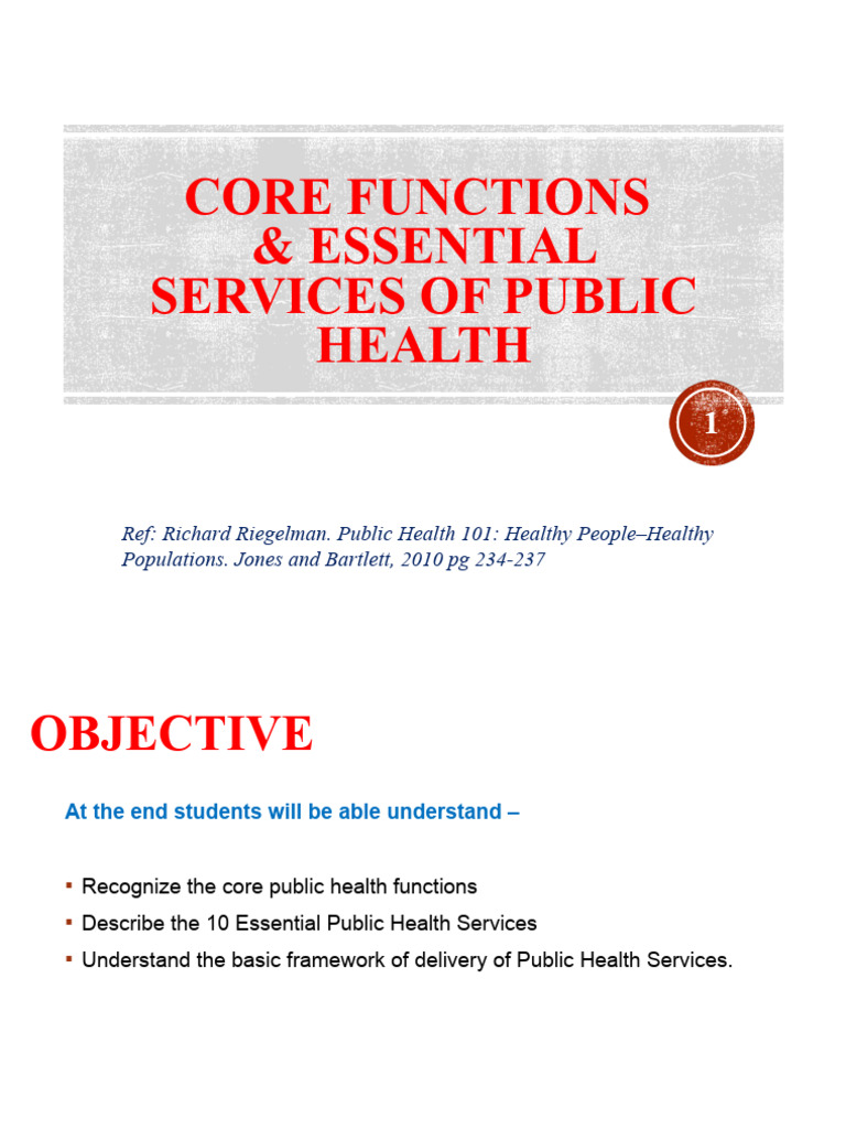 2 - Core Functions and Essential Services BB | PDF | Public Health ...