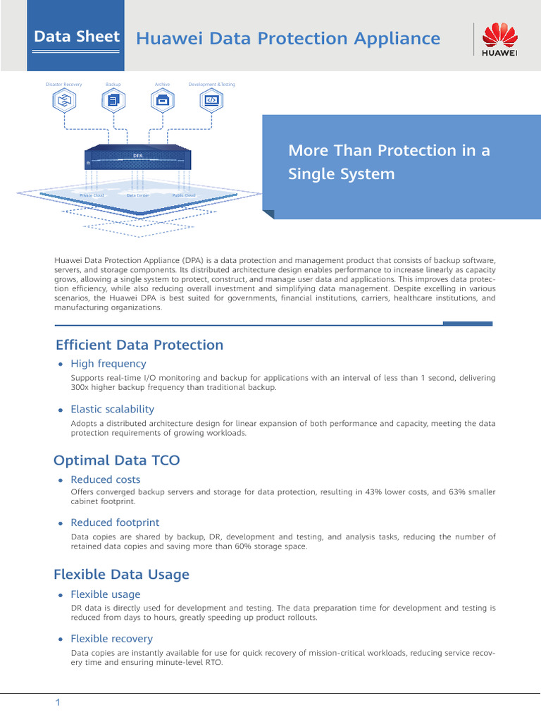 Huawei Data Protection Appliance Overview | PDF | Backup | Oracle Database