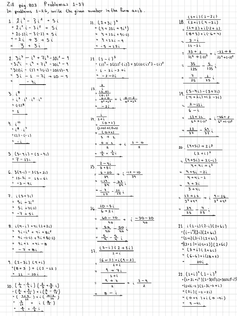 Problemas de números complejos | PDF