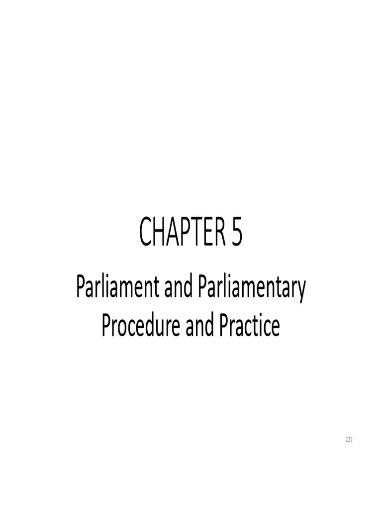 Parliamentary Procedure and Functions Overview | PDF | Speaker ...