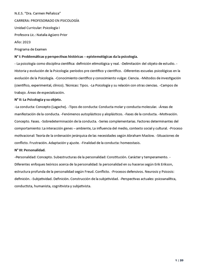 Psico 1 Imprimir PDF | Descargar gratis PDF | Sicología | Carné de identidad