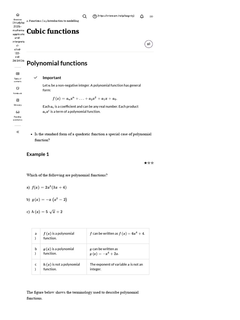 Cubic Functions - IBDP Mathematics - Applications and Interpretation SL FE2021 - Kognity | PDF ...