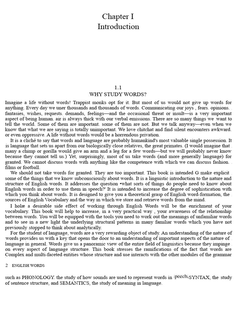 Chapter 1 | PDF | Word | Morphology (Linguistics)